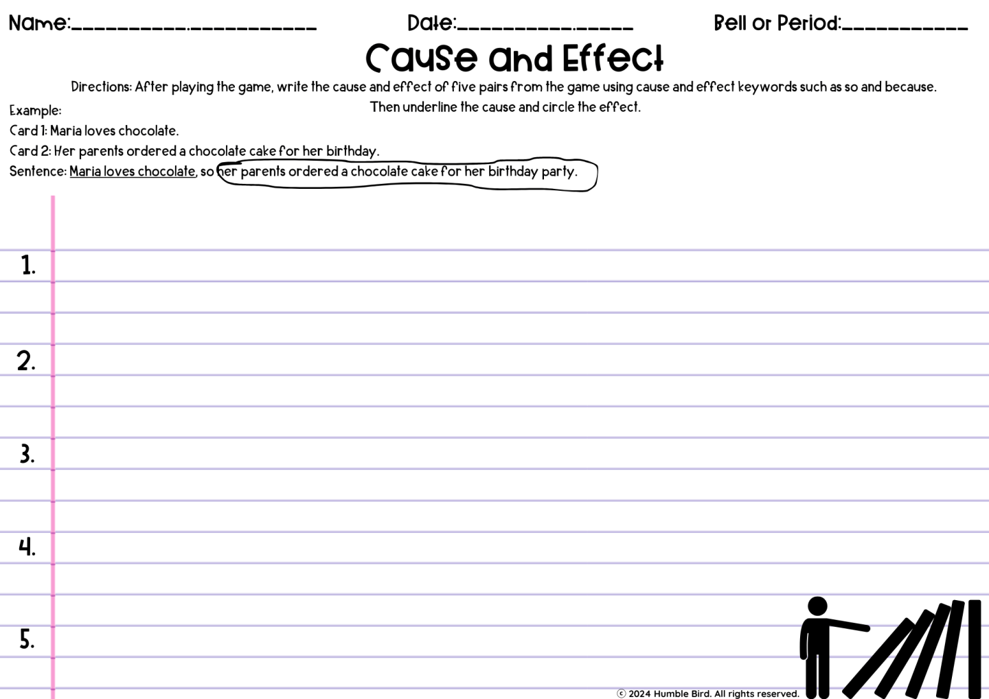 Cause and Effect Matching Game – Welcome to the Nest of Education ...